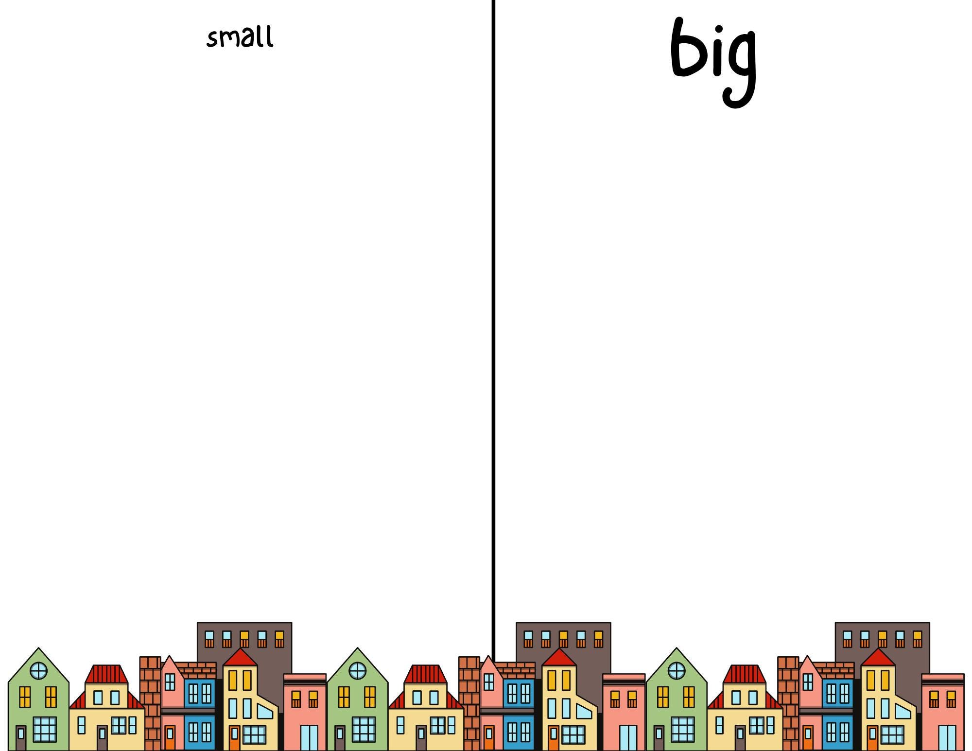 Big Small Sorting Activity Preschool Math Center Printable Size ...
