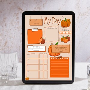Fall Daily Planner, Pumpkin Theme Digital Planner Png - Etsy