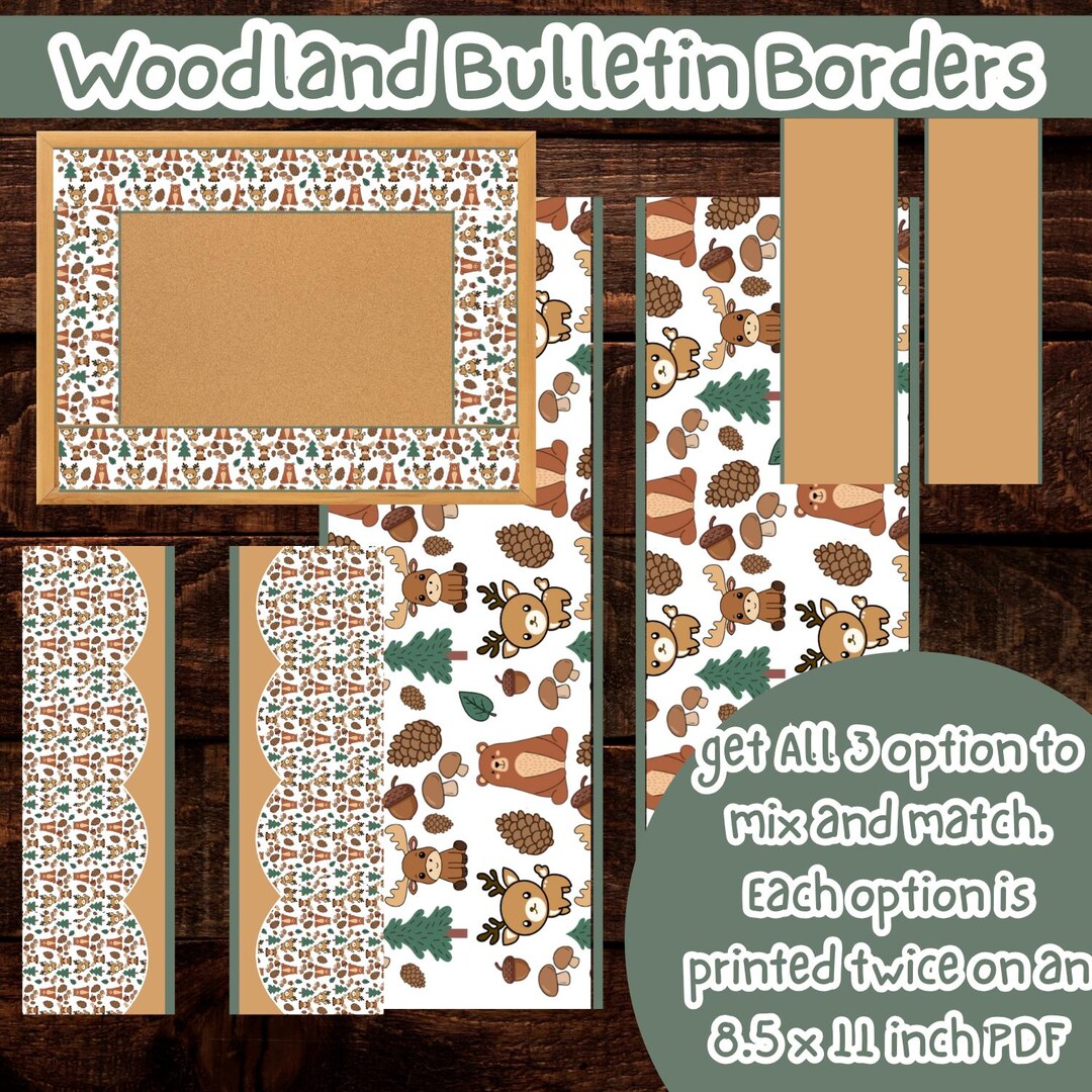 Woodland Bulletin Board Borders | Forest Classroom Decor (printable PDF ...