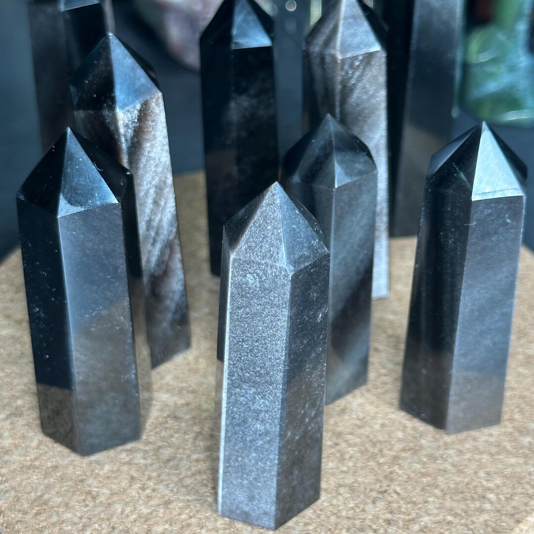 Mystical Silver Obsidian Towers – Protection, Clarity & Inner Strength ...