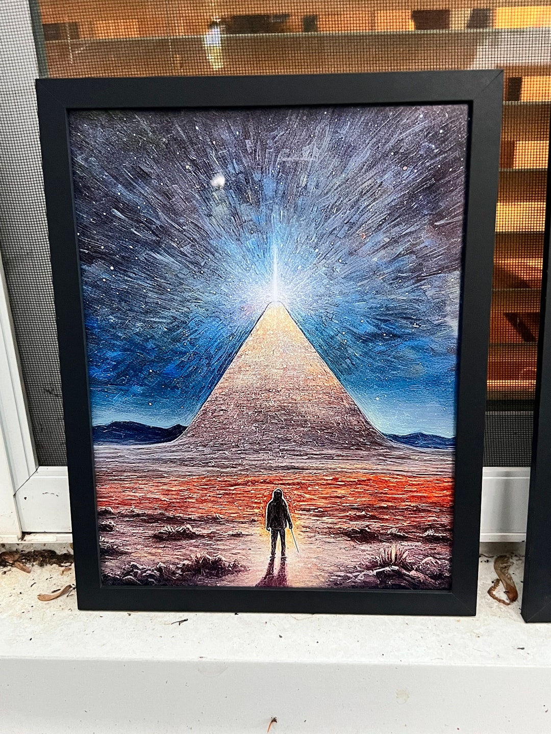 Journey to the Pyramid - Framed Egyptian Art Print of a Lost Traveler ...