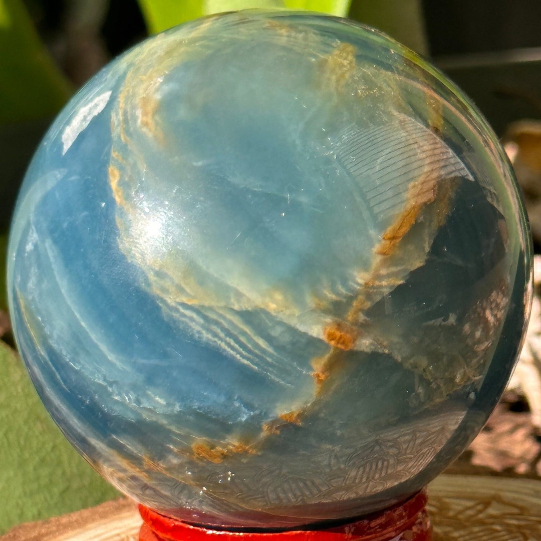 Blue Onyx Sphere Calm Waters of Clarity - Etsy