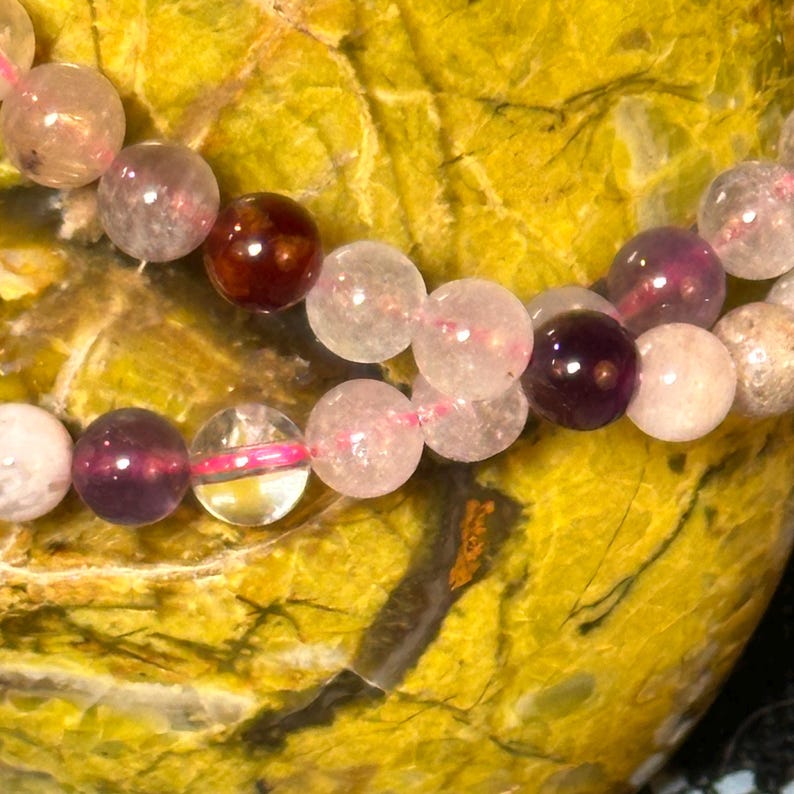 Ethereal Spectrum Quartz Bracelet – Multicolor Quartz Energy Beads, 6mm ...