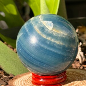 Blue Onyx Sphere Calm Waters of Clarity - Etsy
