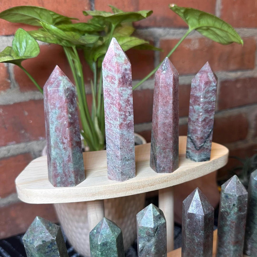 Earthy Ruby in Fuchsite & Quartzite Blend Matrix Tower – Grounded Heart ...