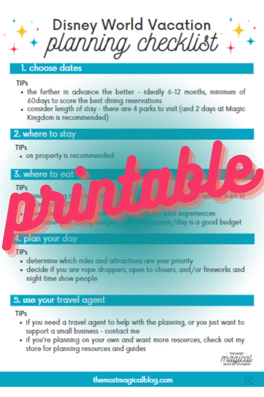 Magical Vacation Planning Checklist - Etsy