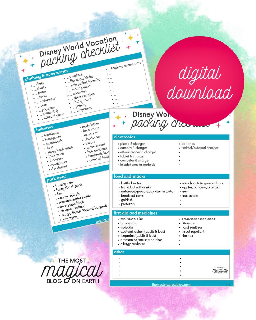 Disney World Packing List Printable | WDW Packing Checklist PDF ...