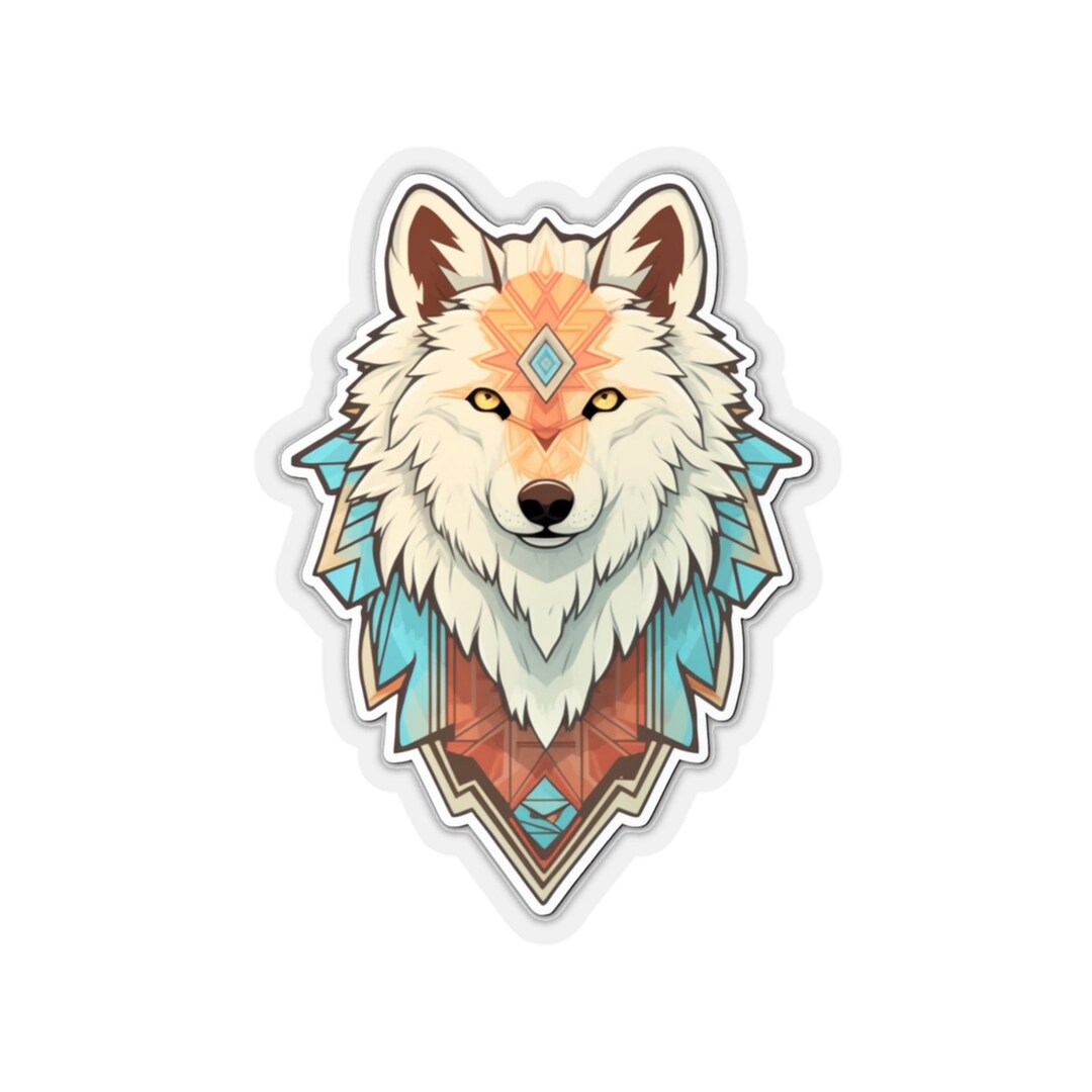 Wolf Stickers, White Wolf Sticker Spirit Animal Power Animal Sticker ...
