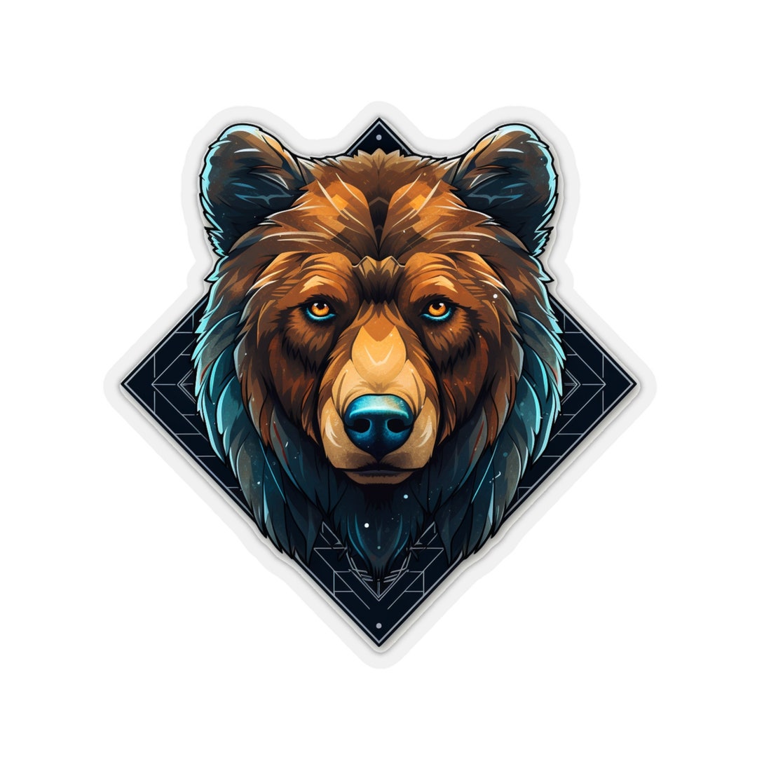 Bear Sticker, Spirit Animal Sticker, Grizzly Bear Decal, Wildlife, Wild ...