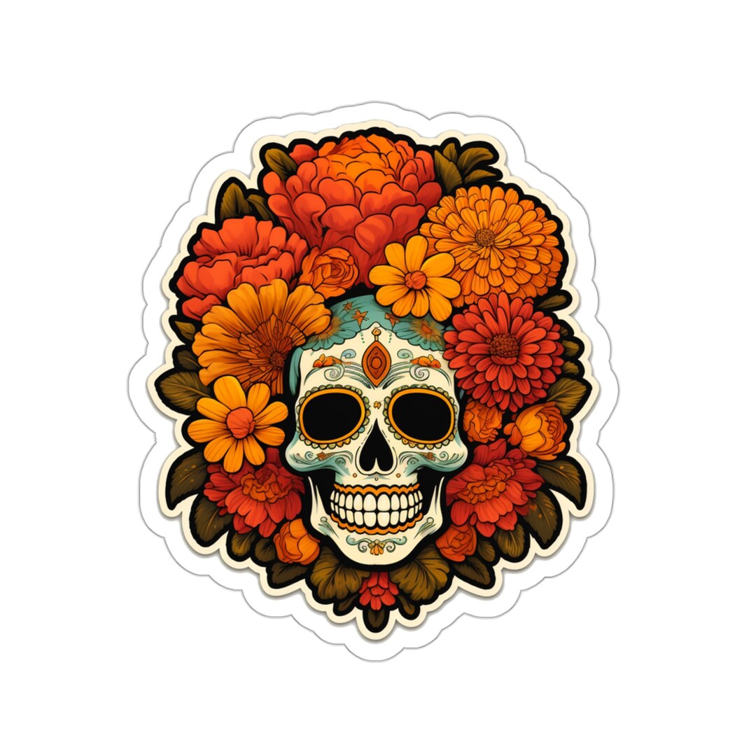 Dia De Los Muertos Stickers,day of the Dead Stickers,skull Art,mexico ...
