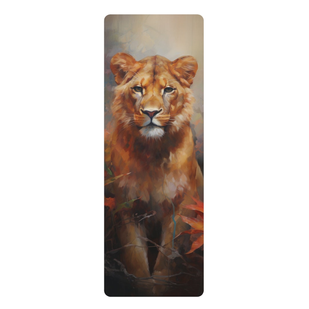 Personalized Yoga Mat Lioness. Spirit Animal, Spirit Guide, Unique Yoga ...