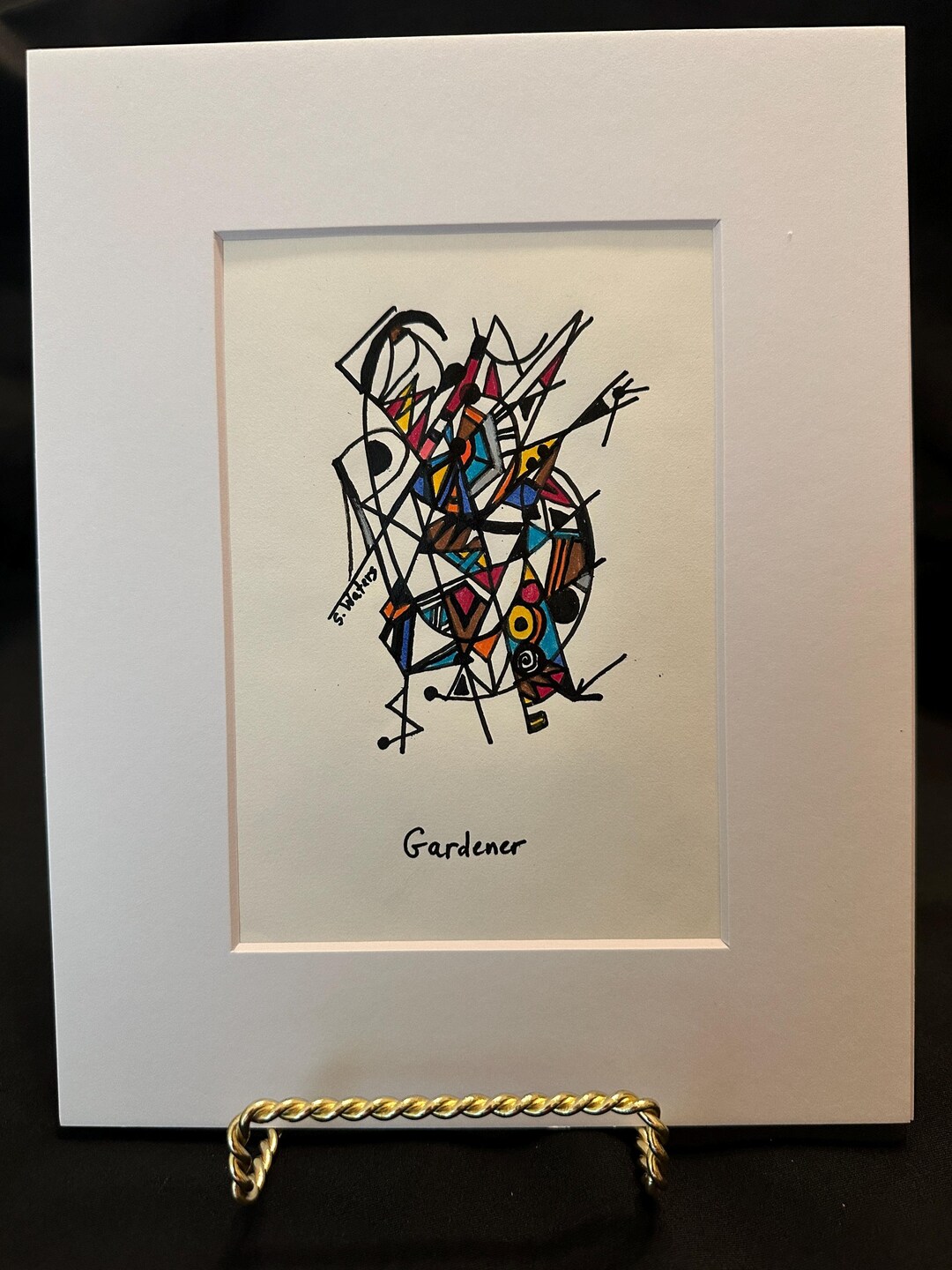 Abstract 'gardener' Word Art Illustration: Matted Ready to Frame - Etsy