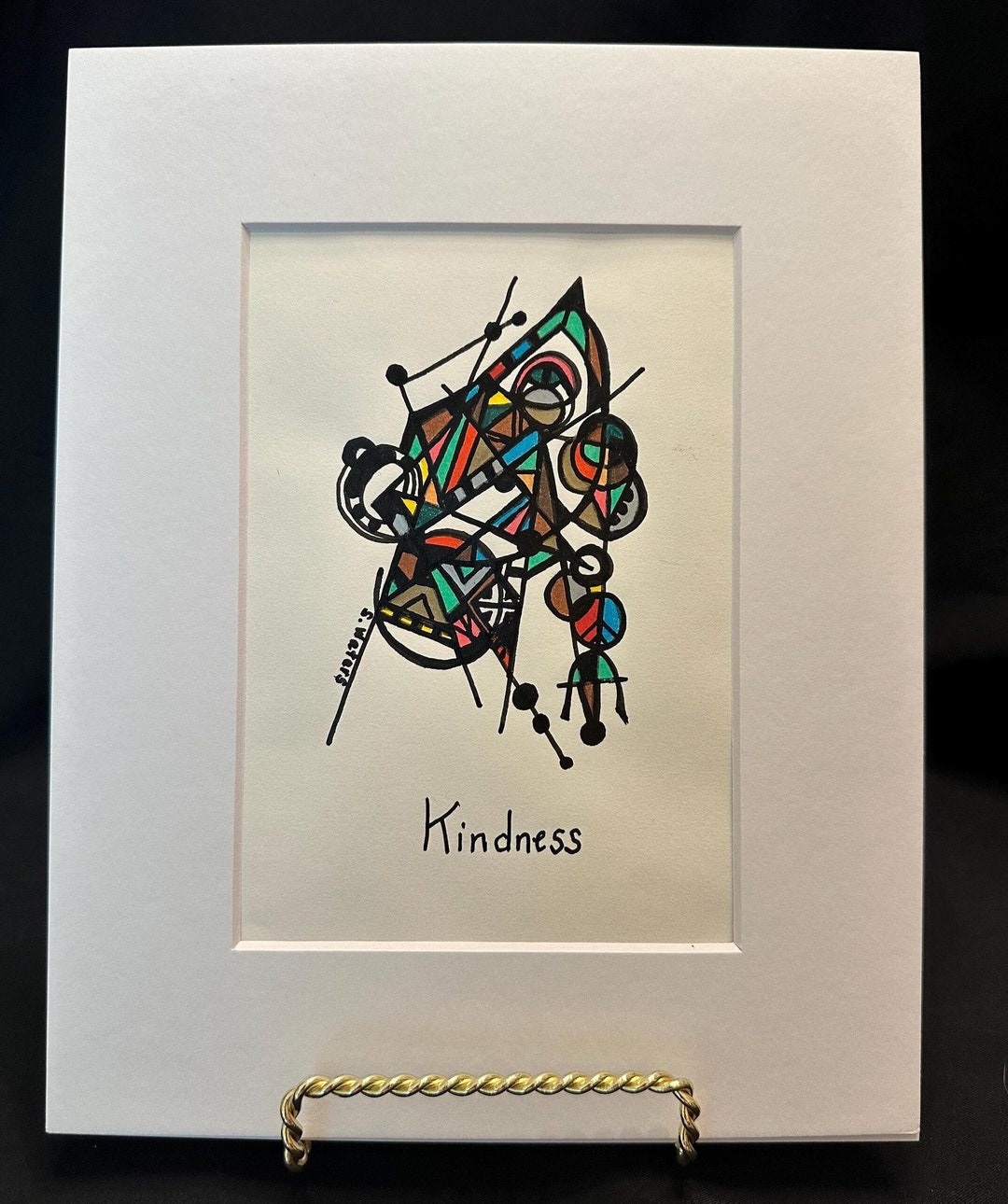 Unique Abstract Word KINDNESS Design Hand Drawn Illustration Original ...
