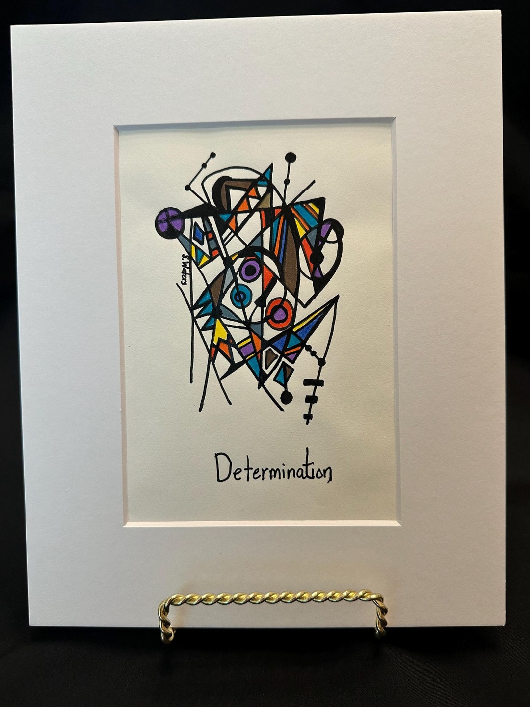 Unique Abstract Word DETERMINATION Design Hand Drawn Illustration ...