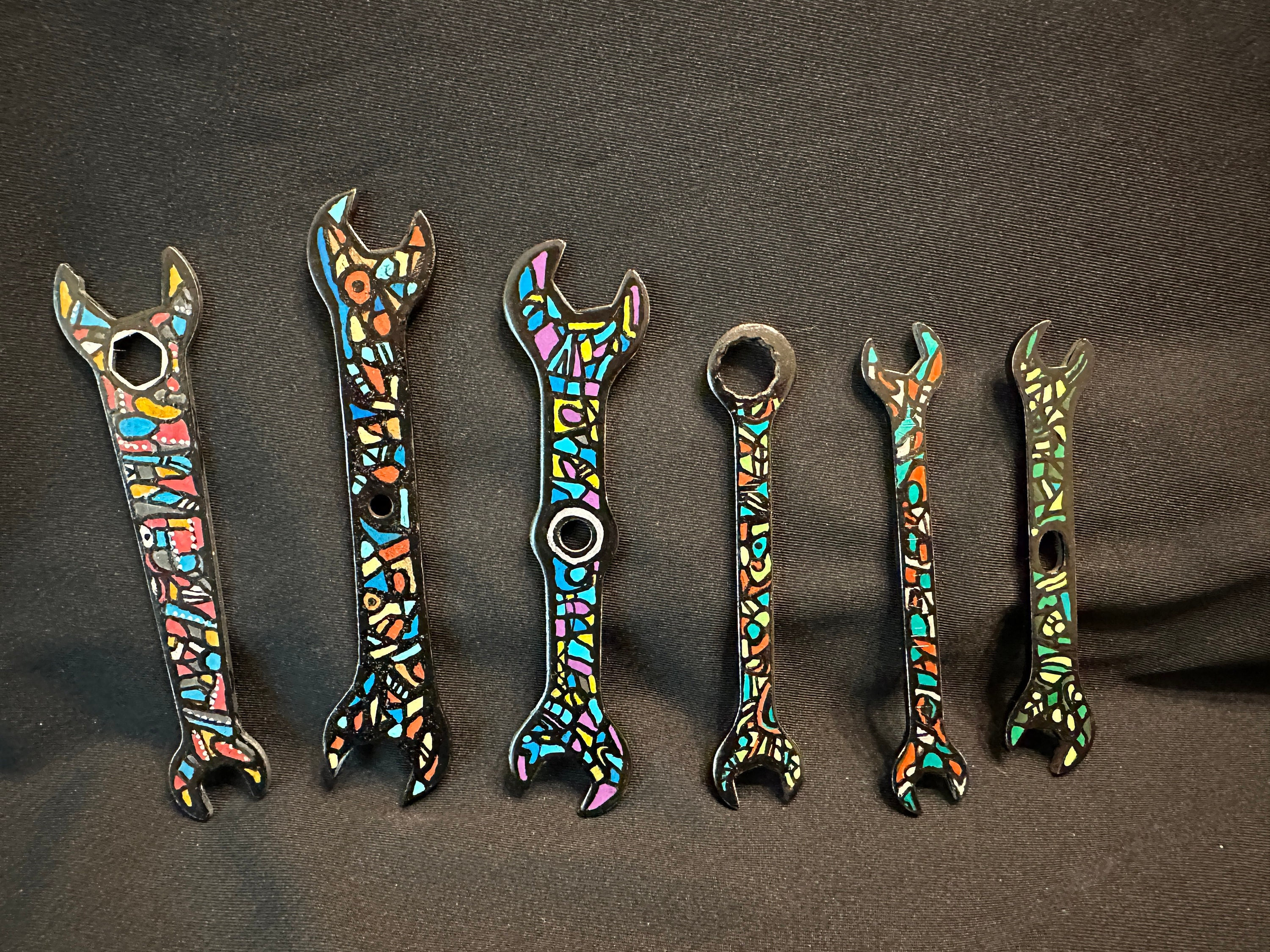 Miniature Painted Wrenches: Upcycled Mechanic Tool Art - Set of 6 - Etsy