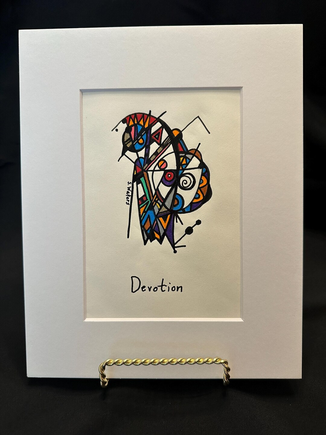 Unique Abstract Word DEVOTION Design Hand Drawn Illustration Original ...