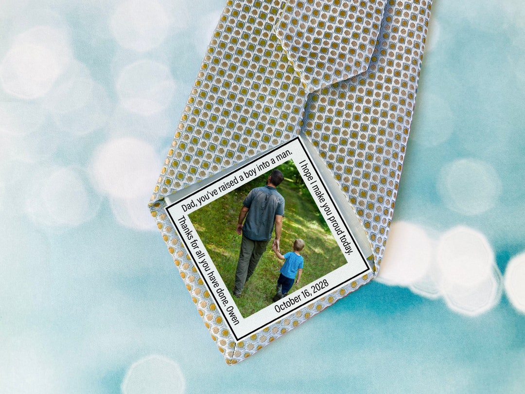 Father of the Bride Gift, Dad Tie Label, Picture Tie Patch, Father of ...