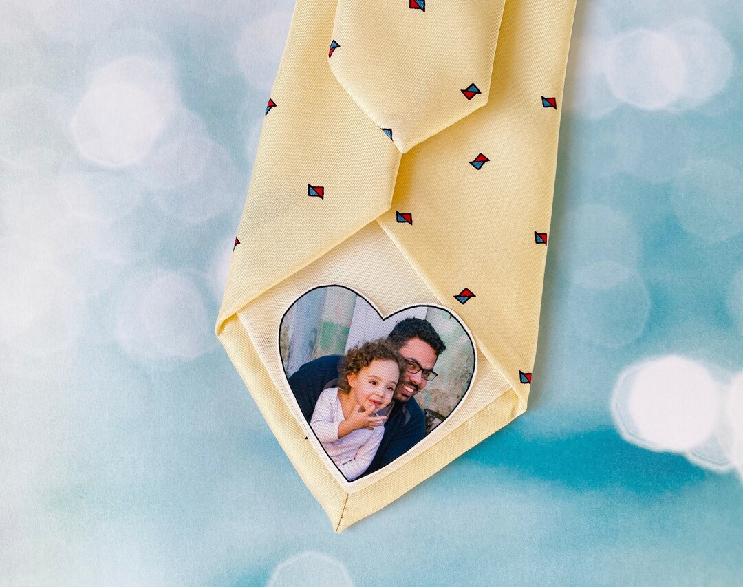 Dad Tie Label PHOTO ONLY, Heart Picture Tie Patch, Father of the Bride ...