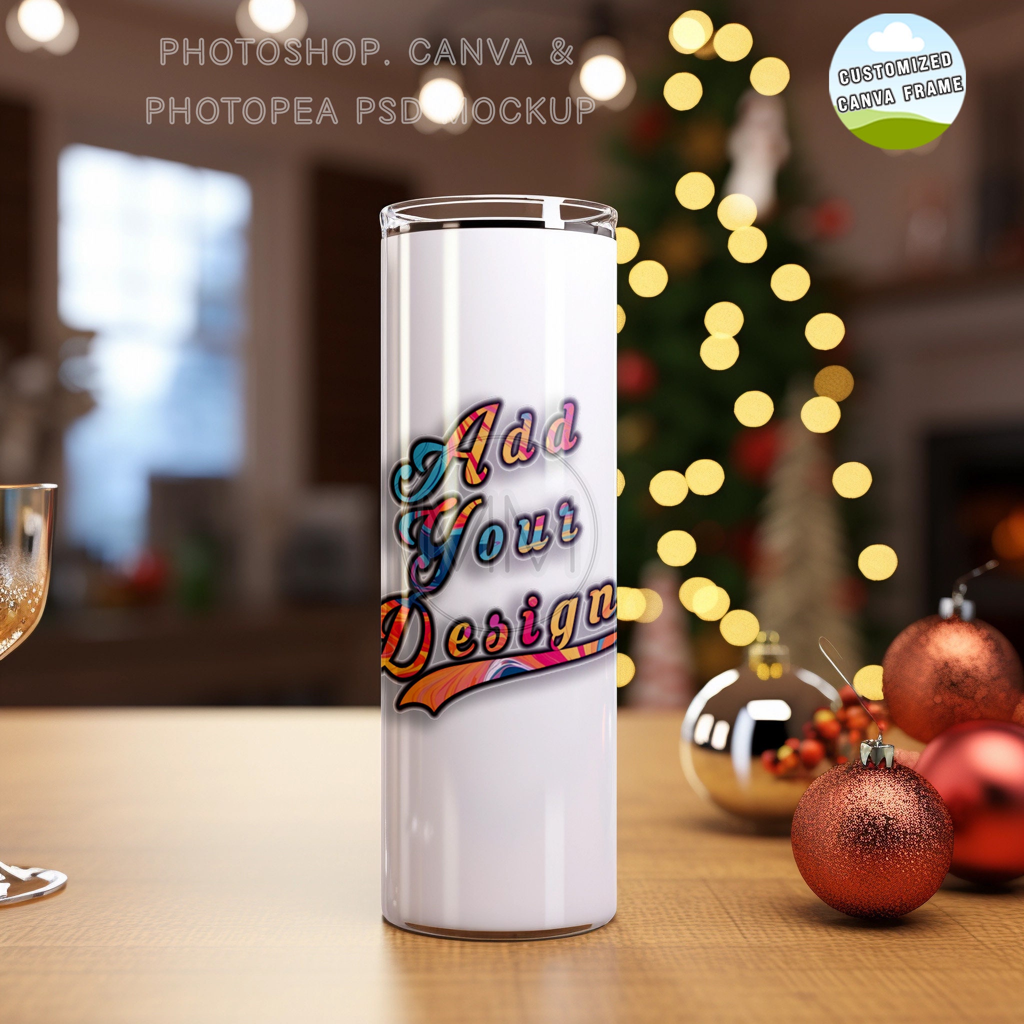 20oz Skinny Tumbler Christmas Mockup Christmas Tumbler - Etsy