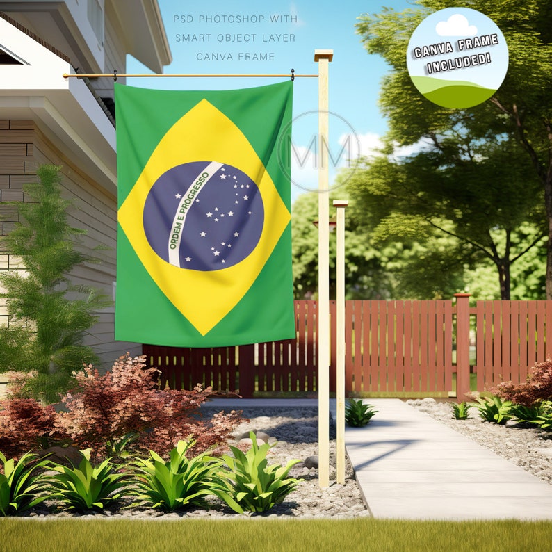 House Flag PSD Mockup Garden Flag Mockup Canva Flag Mockup - Etsy