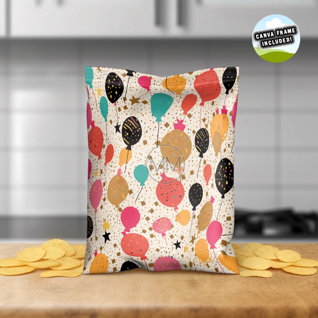 Potato Chip Bag Mockup PSD Mockup Chip Bag Canva Potato Chip Template ...