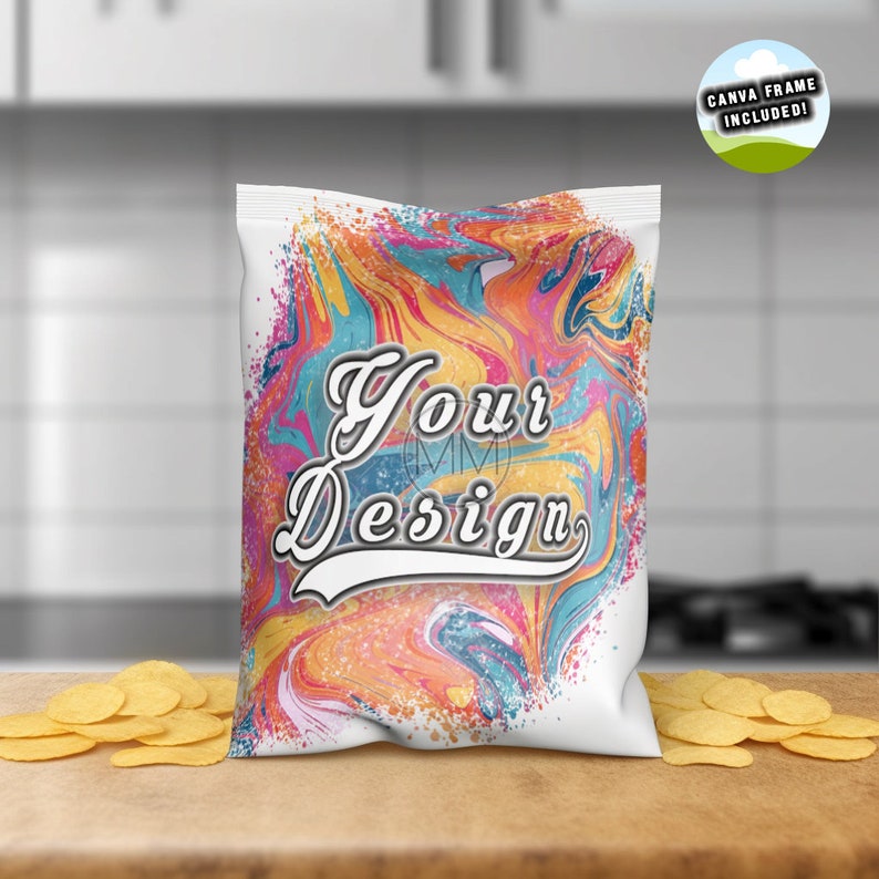 Potato Chip Bag Mockup PSD Mockup Chip Bag Canva Potato Chip Template ...