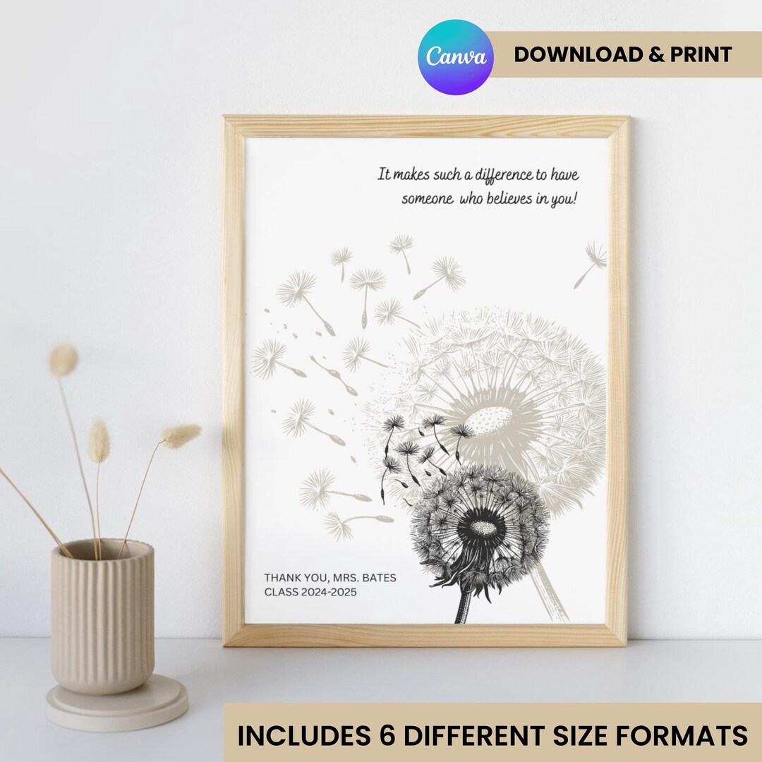 Teacher Appreciation Gift Editable Printable End of School Keepsake ...