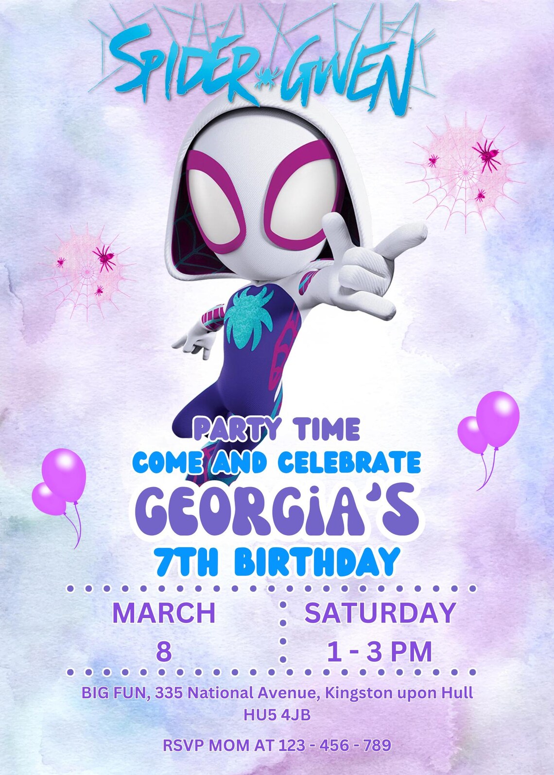 SPIDEY and His AMAZING FRIENDS Printable Birthday Invitation Editable ...