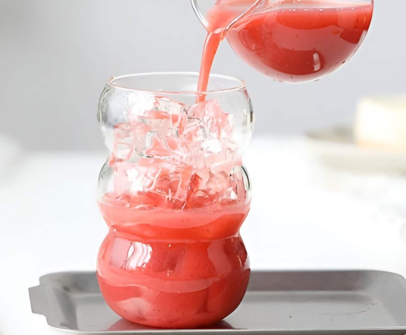 Wavy Handmade Korean Glass Cup for Iced Coffee, Juice, and More ...