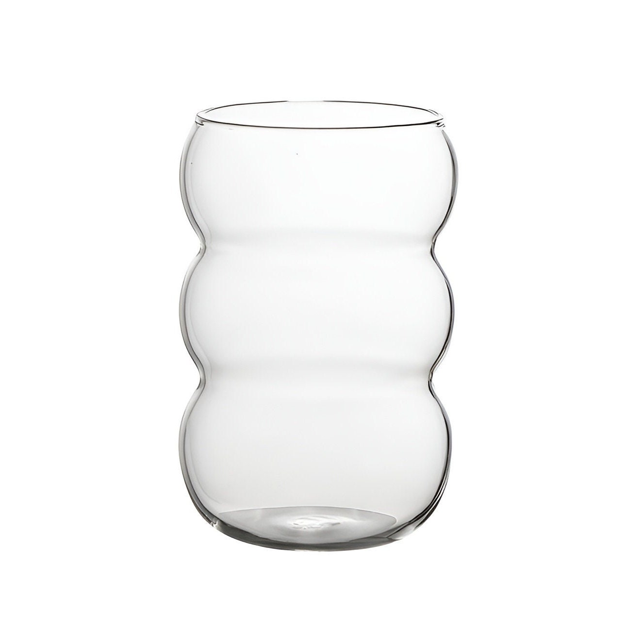 Wavy Handmade Korean Glass Cup for Iced Coffee, Juice, and More ...