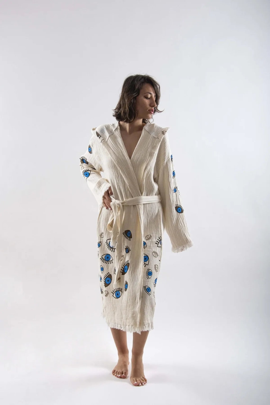 Handmade Evil Eye Kimono, Boho Festival Kimono, Ethnic Caftan, Boho ...