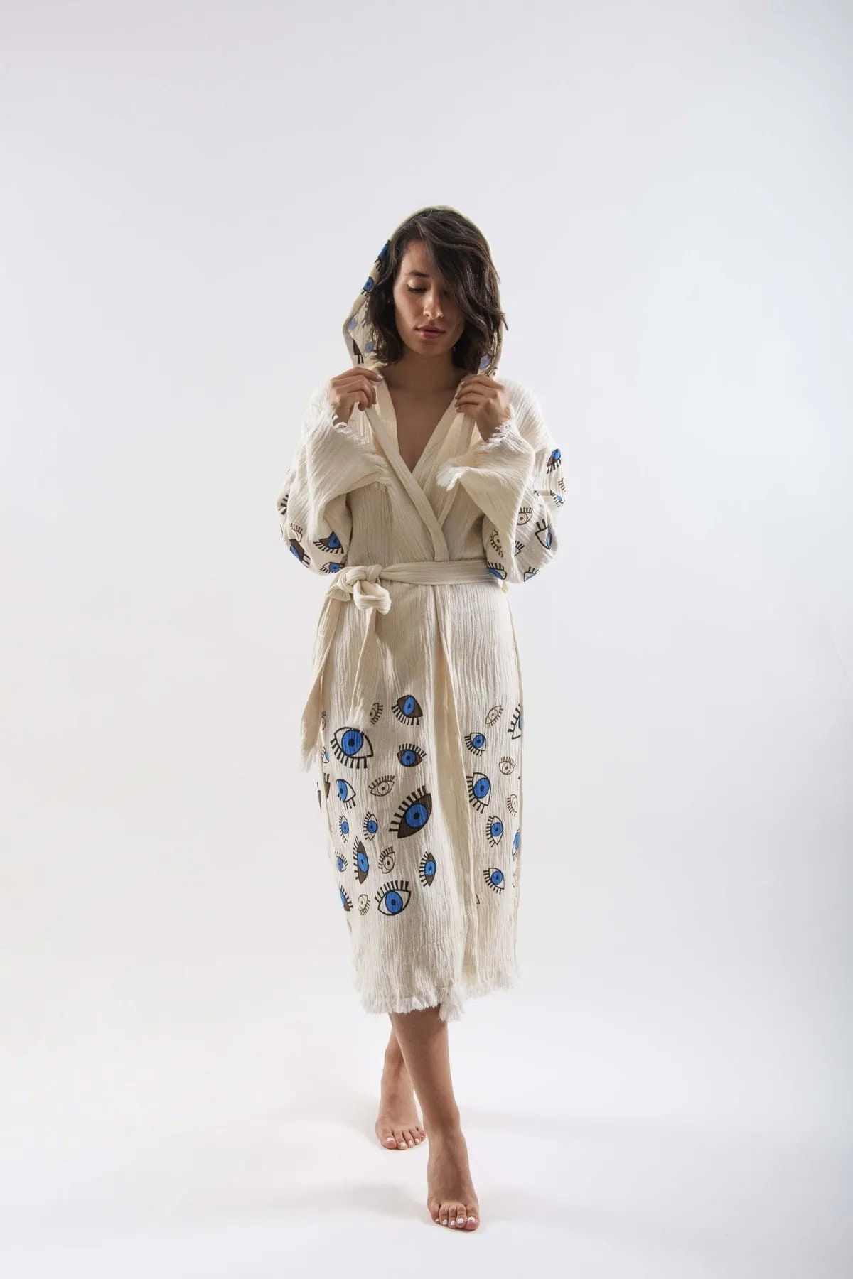 Handmade Evil Eye Kimono, Boho Festival Kimono, Ethnic Caftan, Boho ...