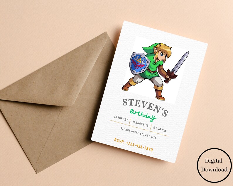 Zelda Birthday Invitation - Etsy