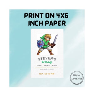 Zelda Birthday Invitation - Etsy