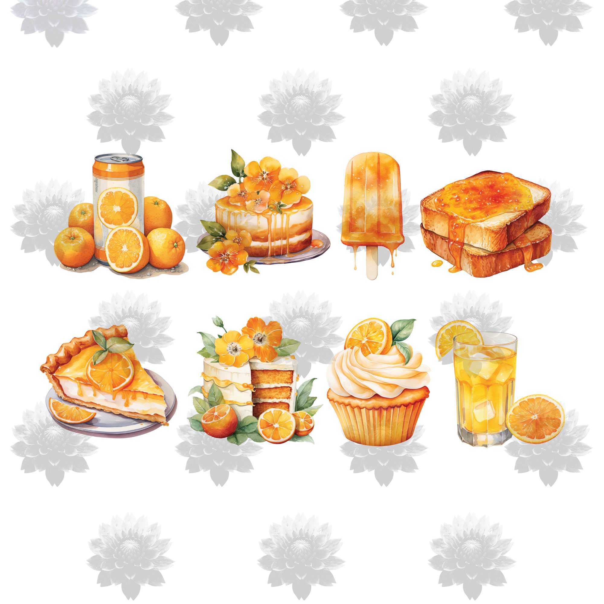 Watercolor Oranges Clipart - Citrus, PNG Graphics, Instant Download for ...