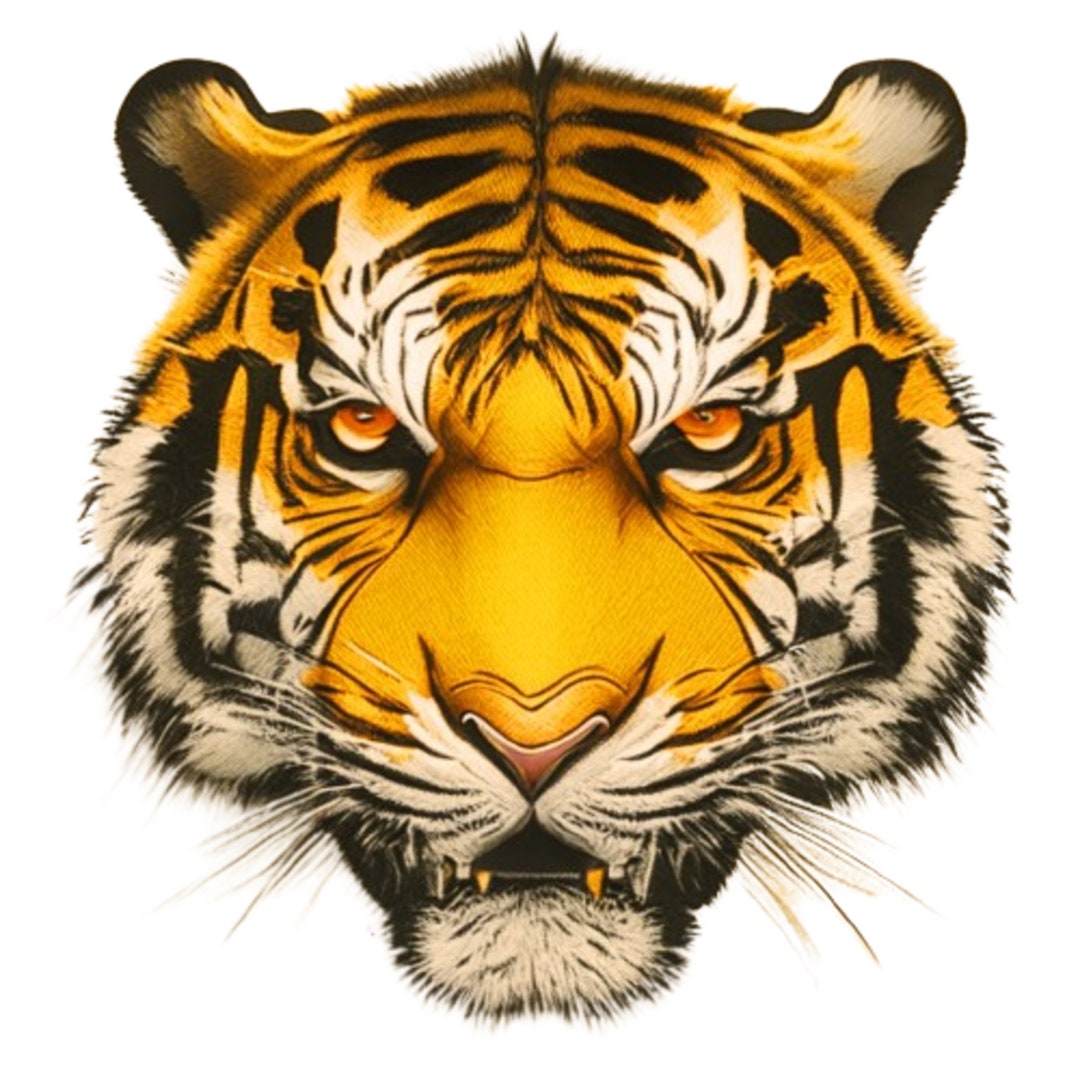 Bold Tiger Face Design for Your Anime-inspired Wardrobe - Etsy