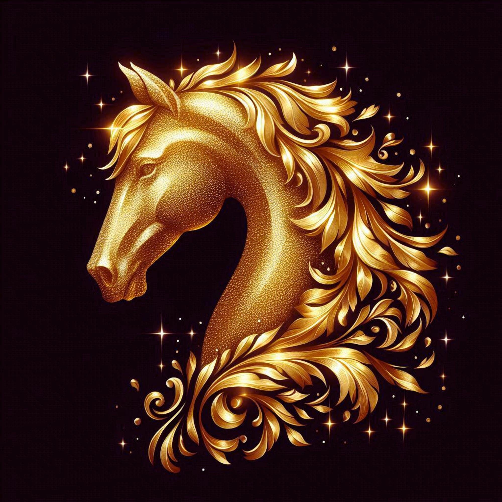 Glamorous Golden Horse Head Silhouette Instant Digital Download - Etsy