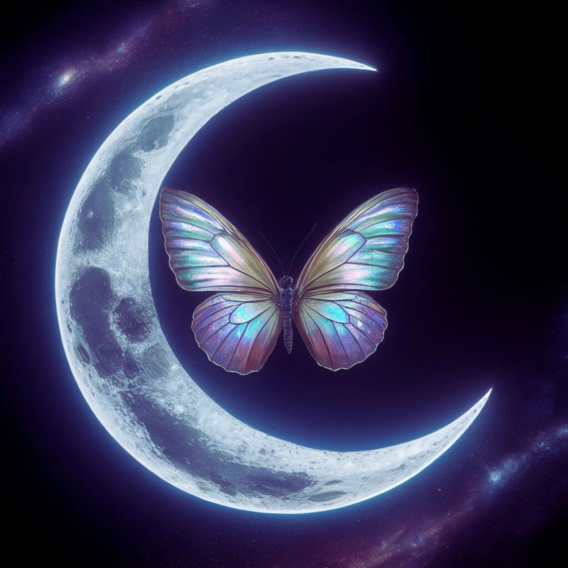 Whimsical Butterfly in Moonlight: Digital Artwork Instant Download - Etsy