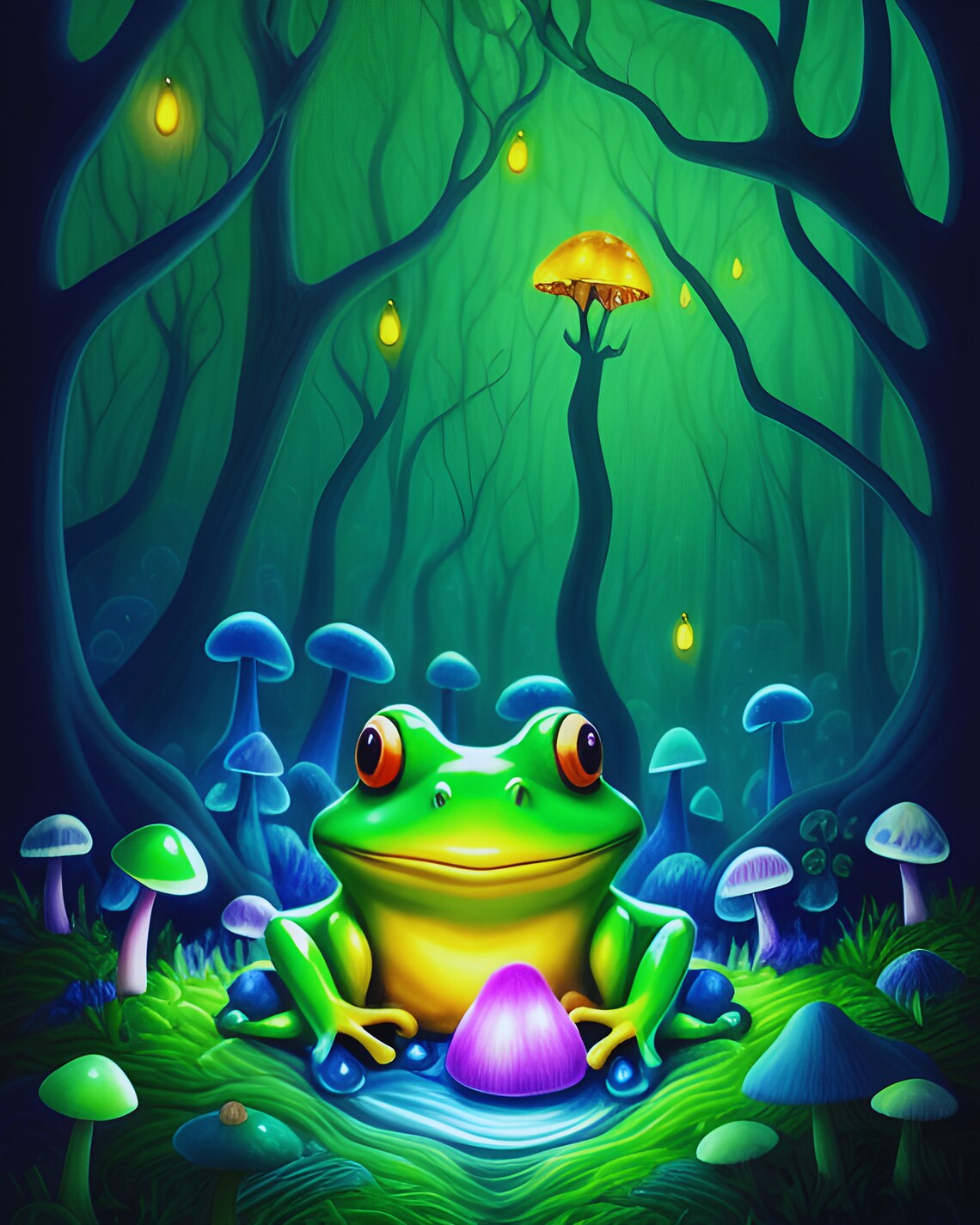 Frogs & Flora: 5 Exquisite Floral Frog Jpgs for Etsy Delights in the US ...