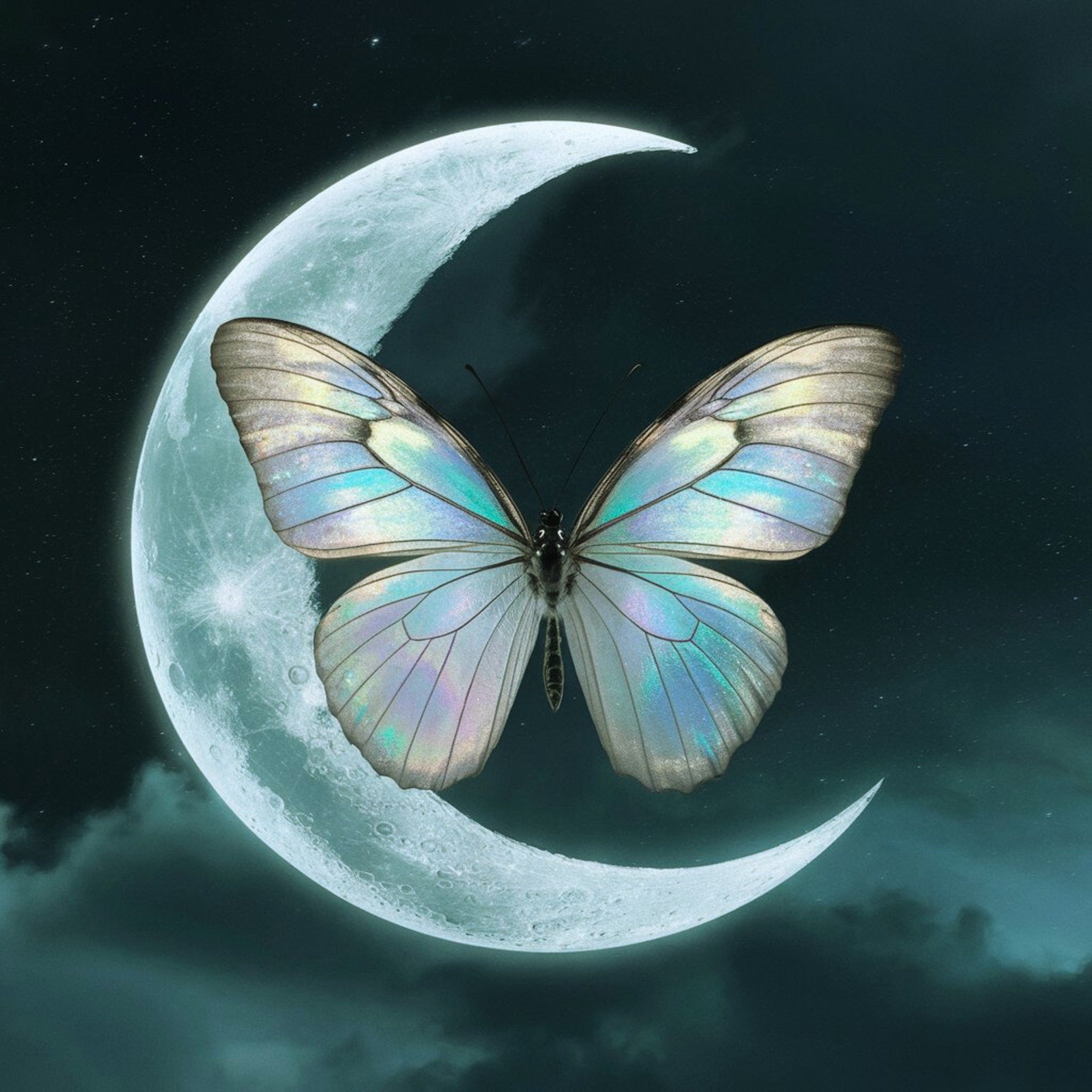 Whimsical Butterfly in Moonlight: Digital Artwork Instant Download - Etsy