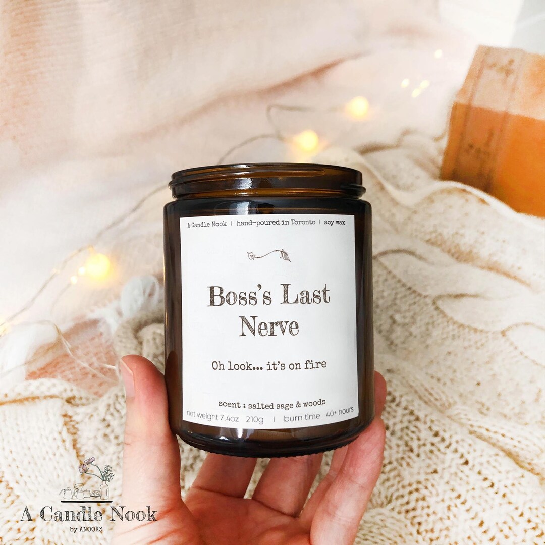 Boss's Last Nerve Candle Gift Funny Gift for Boss Appreciation Gift ...