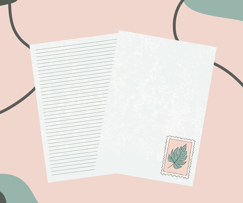 Leaf Printable Letter Paper Line Sheet Leaf Printable - Etsy