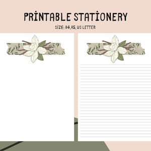 PRINTABLE Stationery, Printable Writing Paper, Minimalist Writing Paper ...