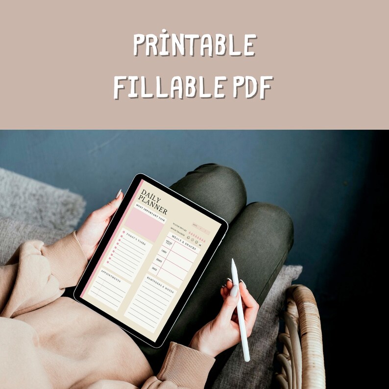 Minimalist Daily Planner Printable, Daily to Do List for Work/home ...