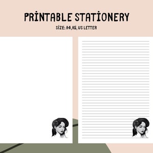 Women Printable Letter Paper, Line Sheet, Writing Paper Printable ...