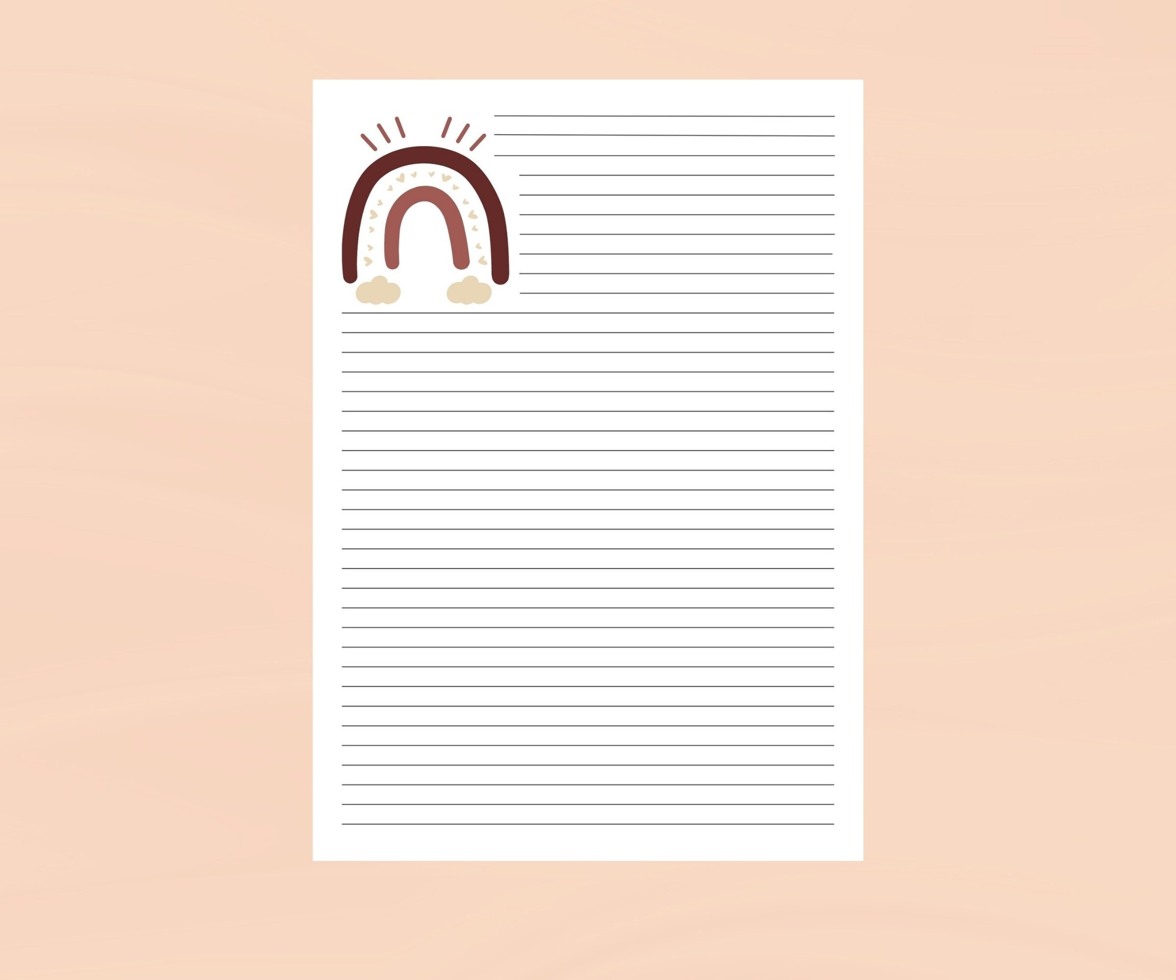 Printable Rainbow Stationery, Rainbow Printable Stationery, Rainbow ...