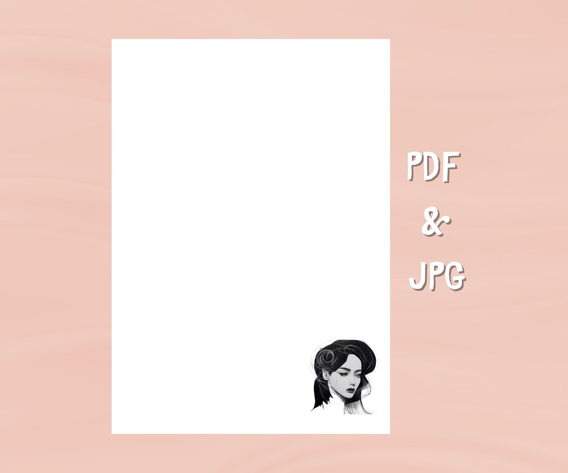 Women Printable Letter Paper, Line Sheet, Writing Paper Printable ...