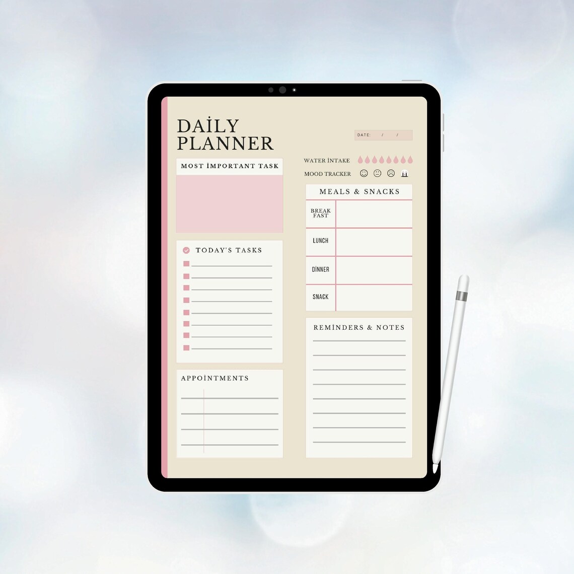 Minimalist Daily Planner Printable, Daily to Do List for Work/home ...