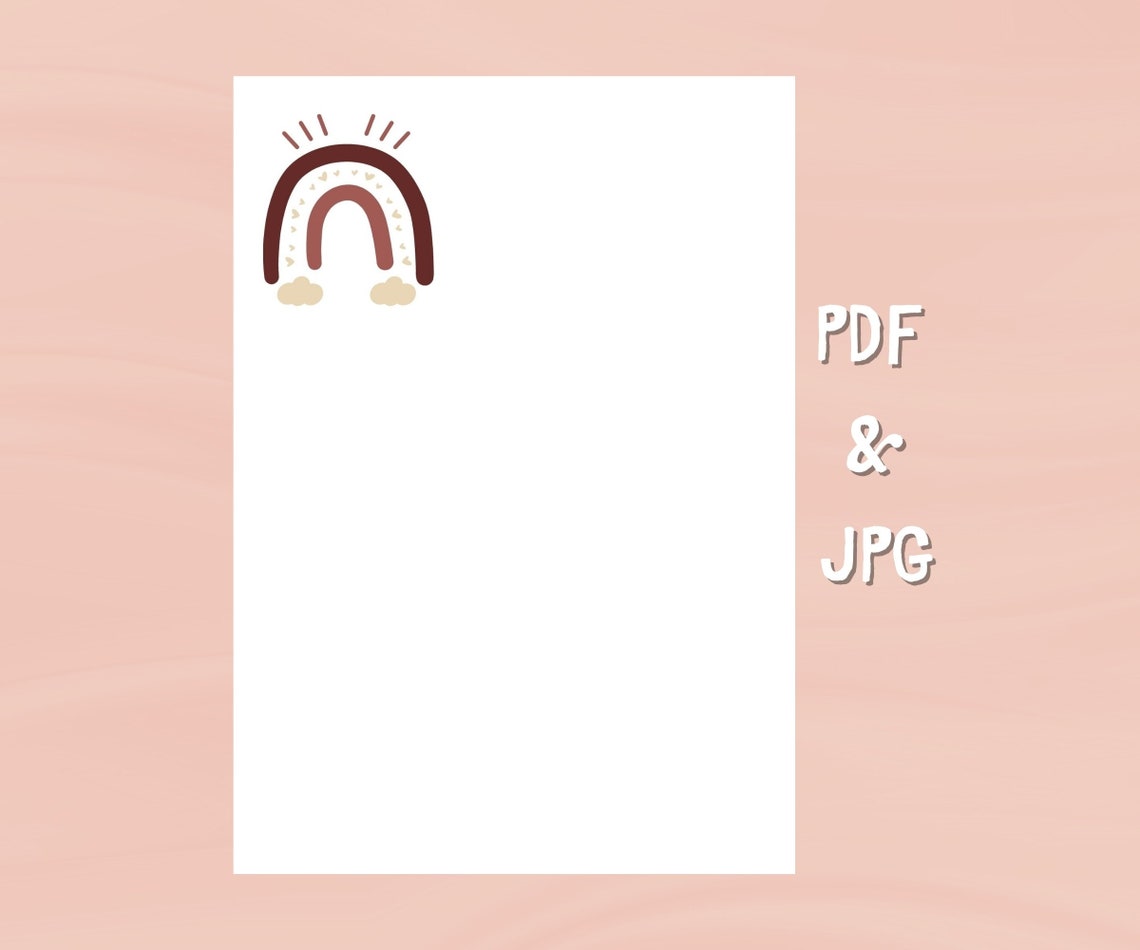 Printable Rainbow Stationery, Rainbow Printable Stationery, Rainbow ...