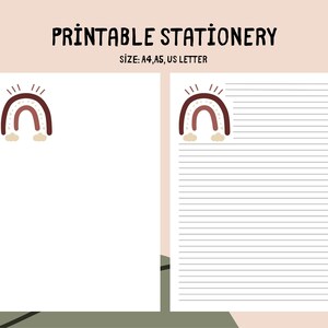 Printable Rainbow Stationery, Rainbow Printable Stationery, Rainbow ...